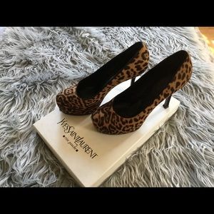 Yves Saint Laurent | Shoes | Ysl Suede Pumps In Leopard Print | Poshmark